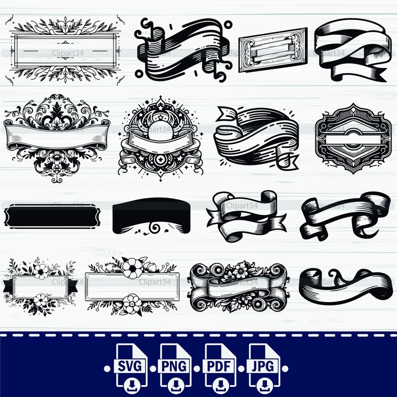 Banner Svg, Banner Vector Svg, Ribbon Clipart, Banner Clipart, Banner ...