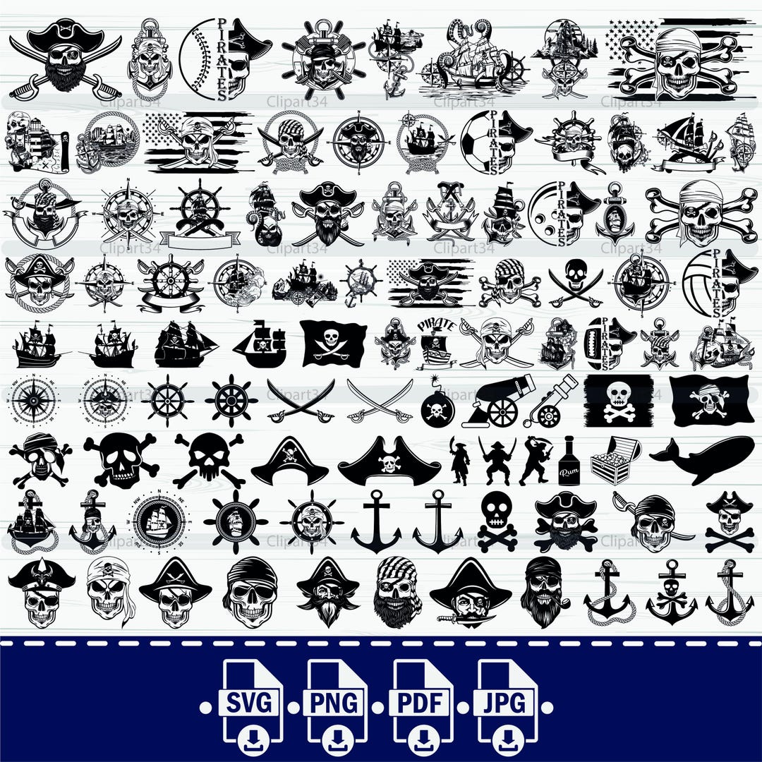 Pirate SVG, Pirate SVG Bundle , Pirate Cut Files , Pirate Silhouette ...