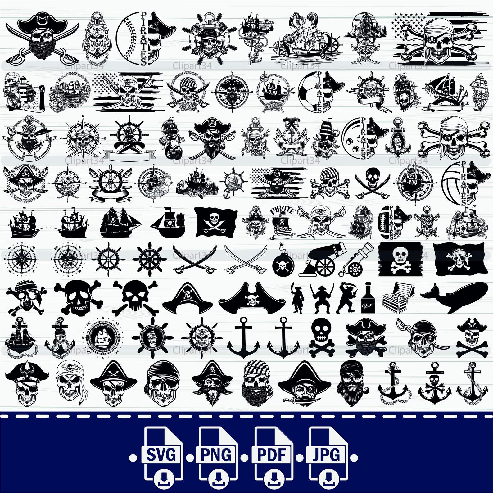 Pirate SVG, Pirate SVG Bundle , Pirate Cut Files , Pirate Silhouette ...