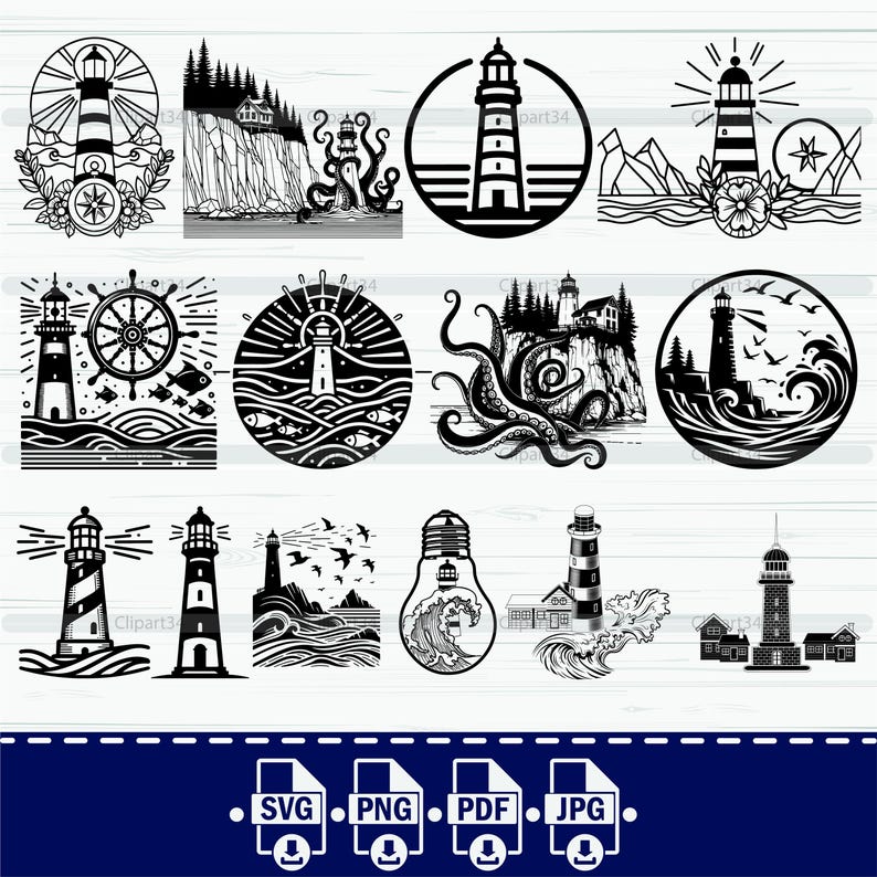 Lighthouse Svg Cut File, Lighthouse Png, Cricut Ocean Svg, Sea Svg ...