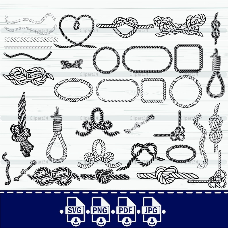 Rope SVG Bundle, Rope Clipart, Lasso Svg, Rope Png, Rope Knot,rope ...