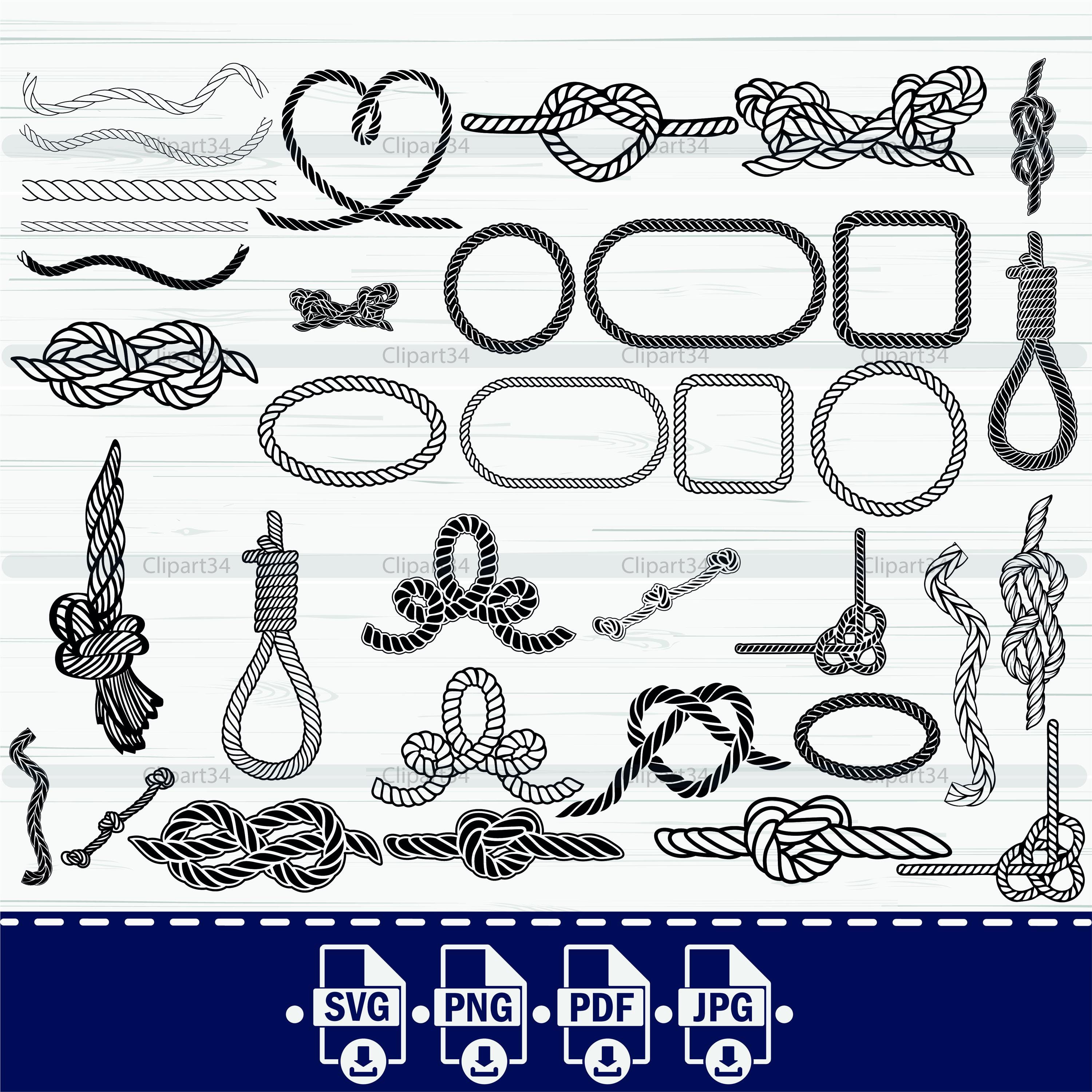 Rope SVG Bundle, Rope Clipart, Lasso Svg, Rope Png, Rope Knot,rope ...