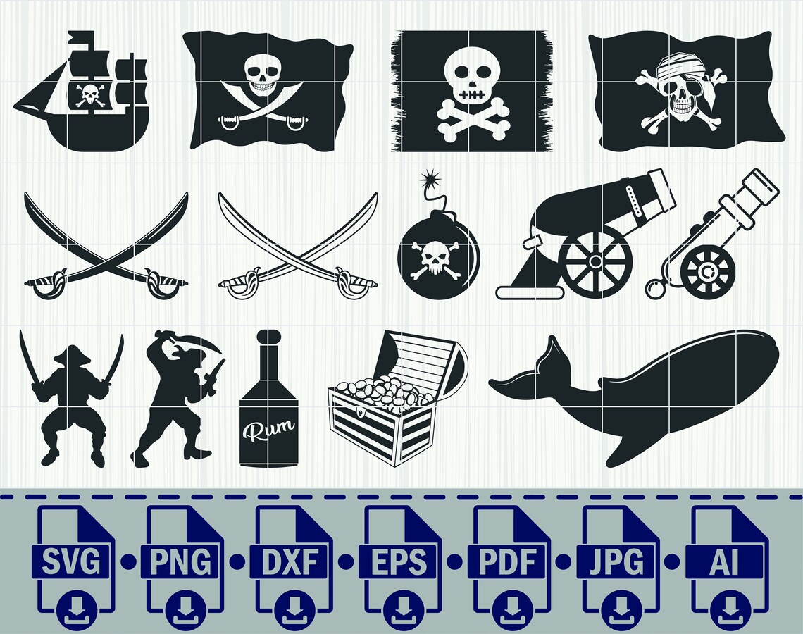 Pirate SVG, Pirate SVG Bundle , Pirate Cut Files , Pirate Silhouette ...