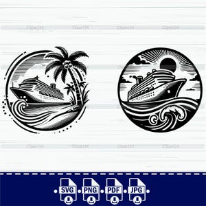 Cruise Svg, Cruising Ship Png Jpg Cricut File Cut File Silhouette ...
