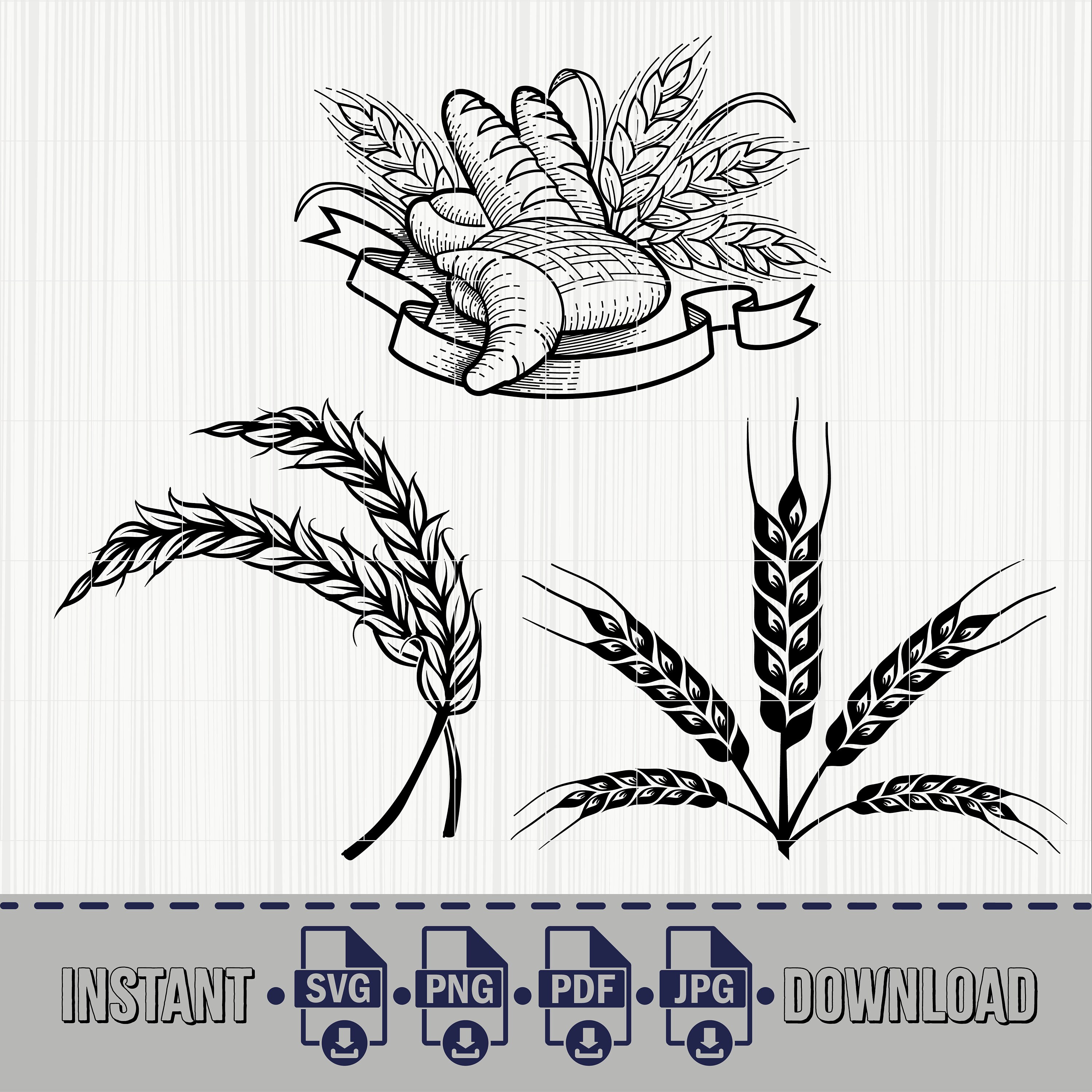 Wheat SVG Cut File, Grain Cricut, Wheat Silhouette, Grains SVG, Wheat ...
