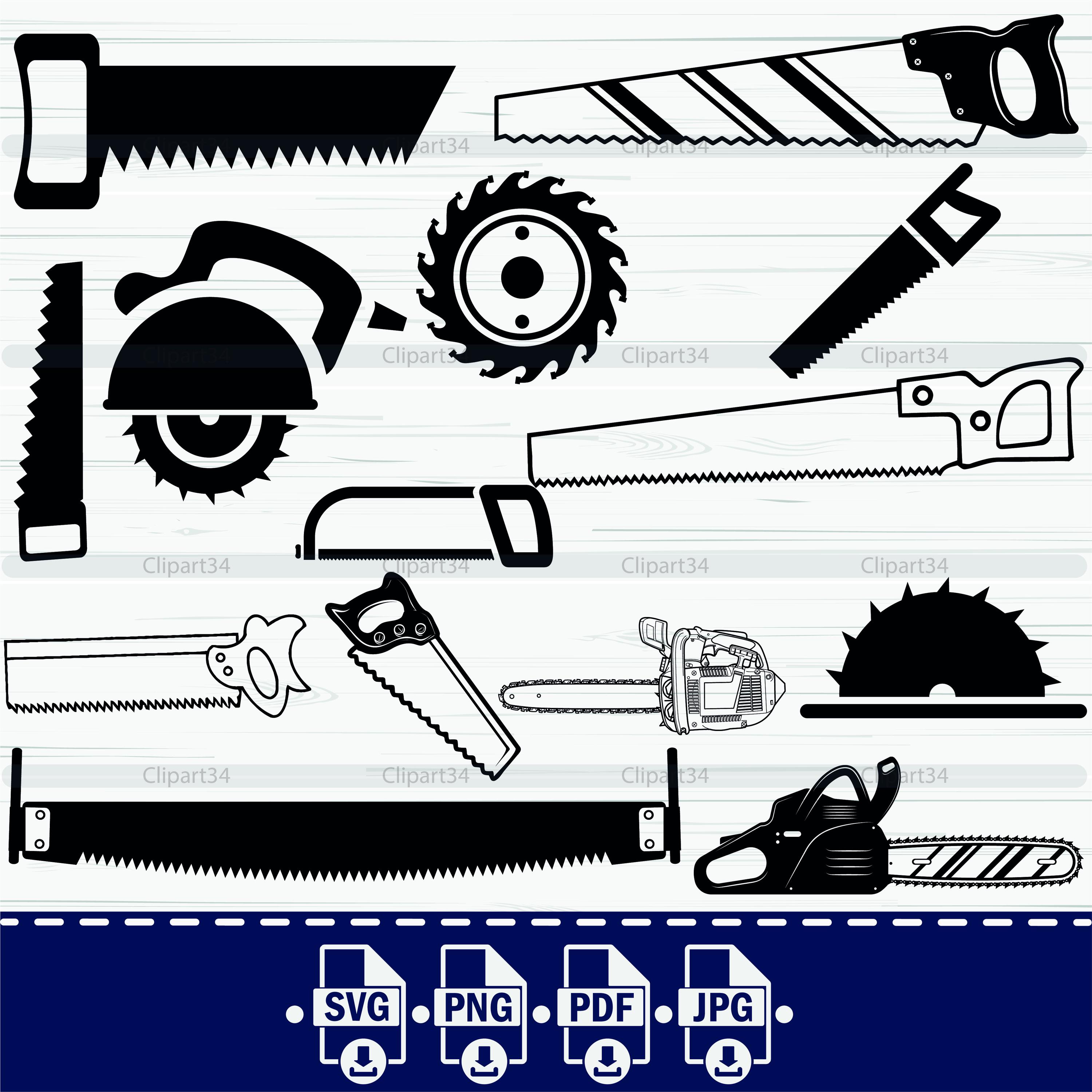 Hand Saw Svg, Hand Saw Outline Svg, Hand Saw Stencil, Chain Saw SVG ...