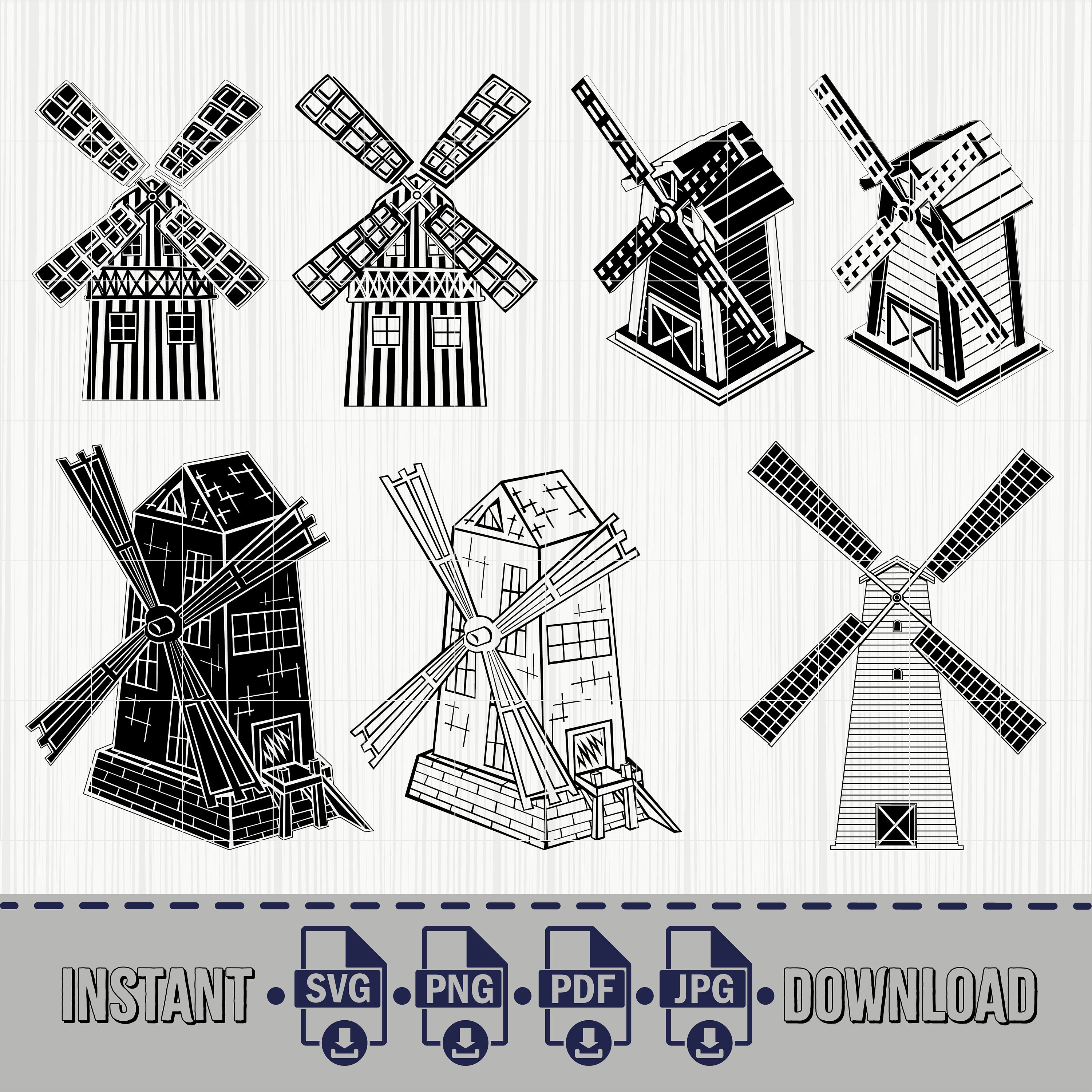 Windmill Svg, Wind Mill Svg, Farmhouse Svg, Farm Animal, Dutch Windmill ...