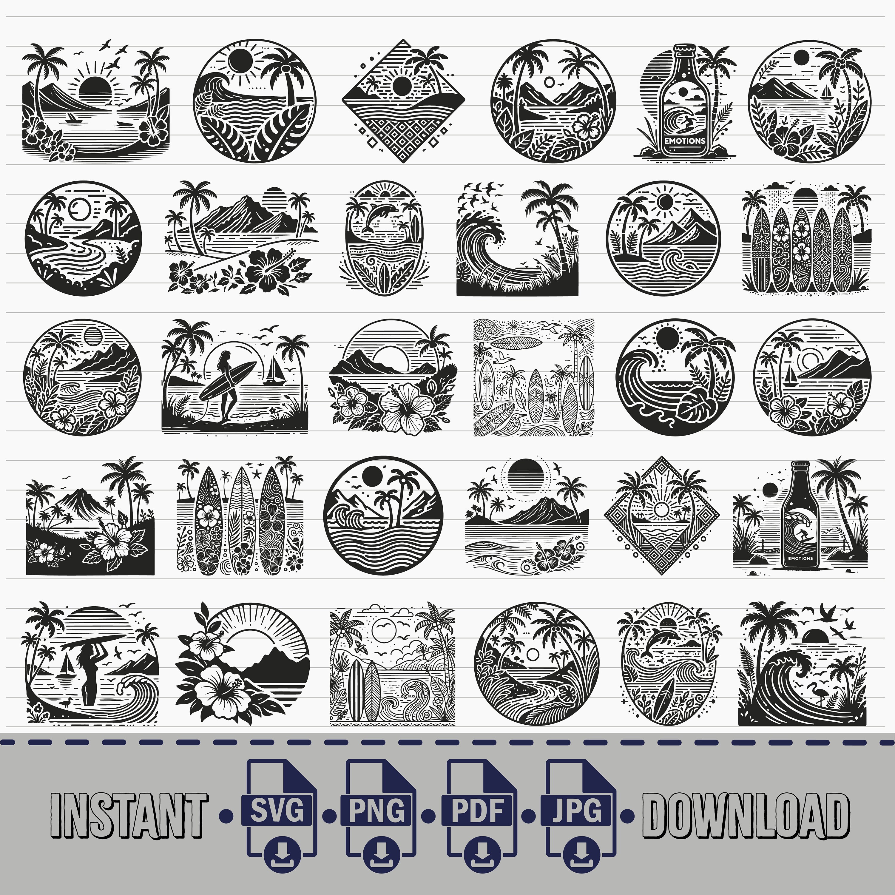 Hawaii SVG, Hawaii Clipart, Hibiscus Svg, Aloha SVG, Palm Tree Svg ...