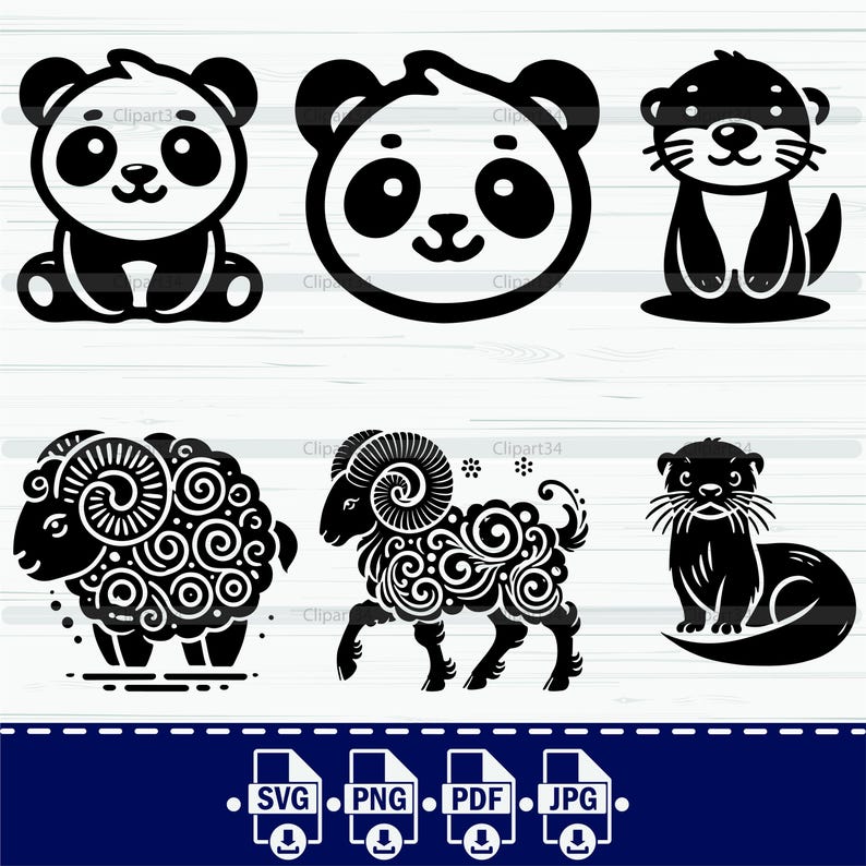 Cute Animal Doodle SVG Png Bundle Animals Svg, Doodle Svg, Safari ...