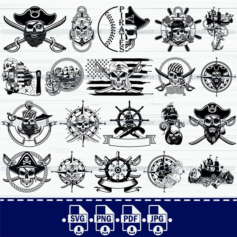 Pirate SVG, Pirate SVG Bundle , Pirate Cut Files , Pirate Silhouette ...