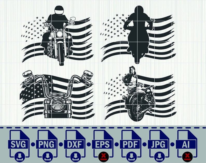 Motorcycle SVG Bundle,2, Motor Bike Svg, US Motorcycle SVG, Motorcycle ...