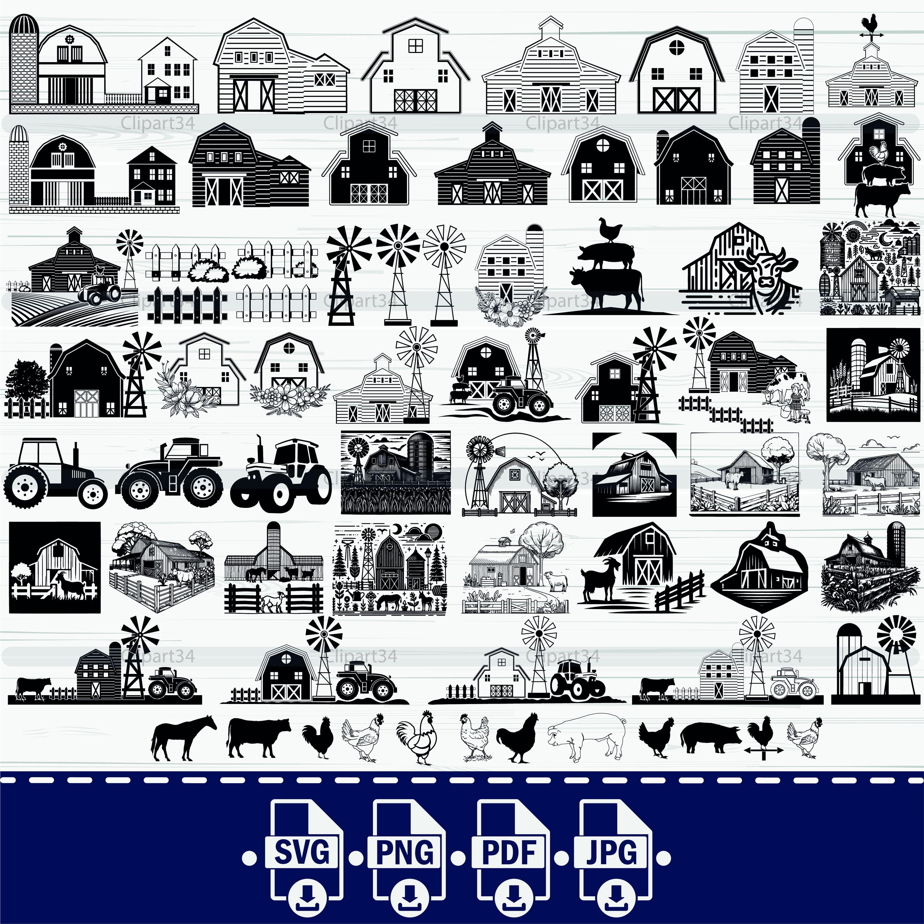 Floral Barn SVG File, Barn With Flowers Svg, Farmhouse Svg File, Farm ...