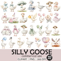 Silly Goose SVG Bundle | Funny Goose Clipart | Spring Goose, Party ...