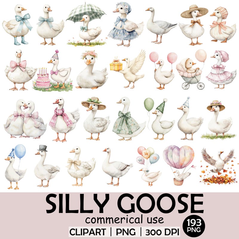 Cute Goose Drawing - Etsy UK