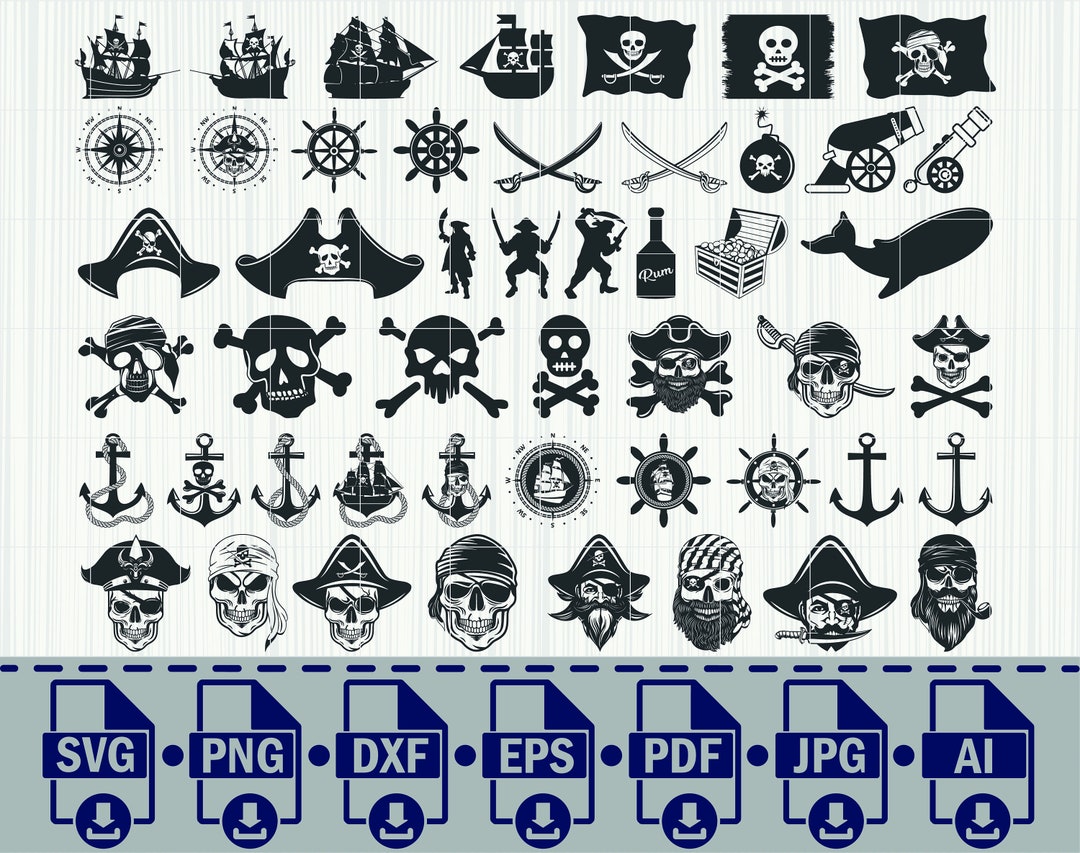 Pirate SVG, Pirate SVG Bundle , Pirate Cut Files , Pirate Silhouette ...