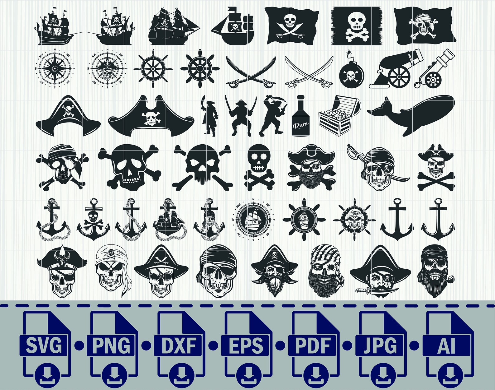 Pirate SVG, Pirate SVG Bundle , Pirate Cut Files , Pirate Silhouette ...