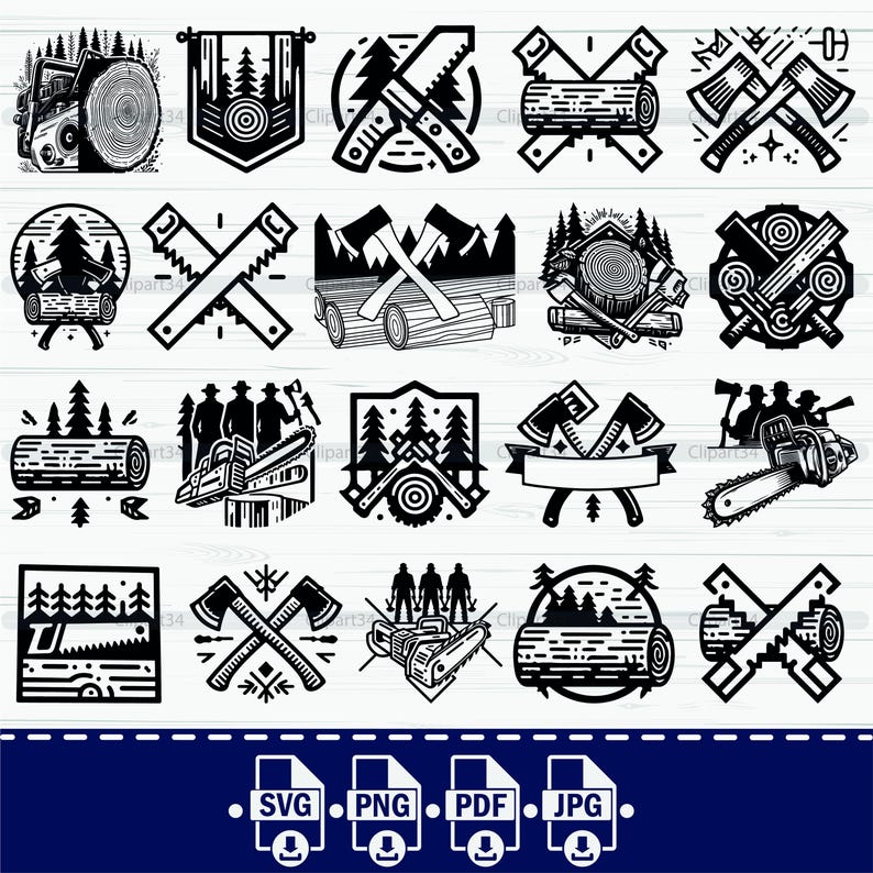 Lumberjack Svg Bundle, Axe Svg, Wood Cutter Svg, Chainsaw Svg, Logging ...