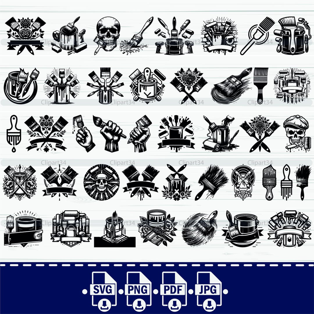 Paintbrush SVG, Paint Brush Svg, Paint Dripping Brush Vector, Paint ...