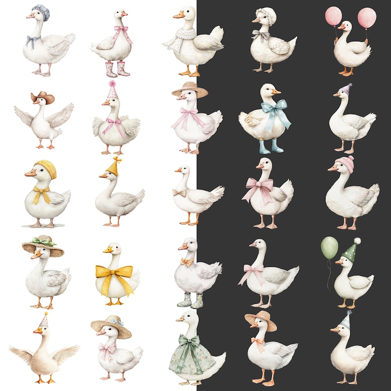 Goose Clipart Collection: 193 PNG Illustrations, Transparent Background ...