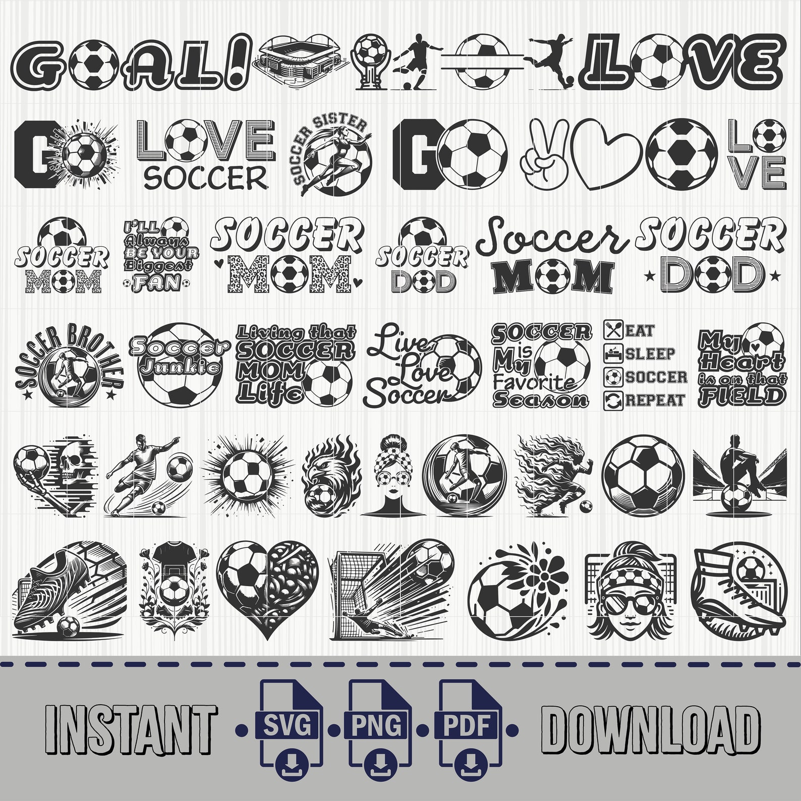 Soccer Svg Bundle Soccer Mom Png Bundle Soccer Svg Cut Files Cricut Shirt Design Free Commercial ...