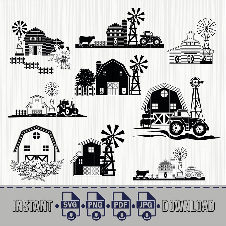 Floral Barn SVG File, Barn With Flowers Svg, Farmhouse Svg File, Farm ...