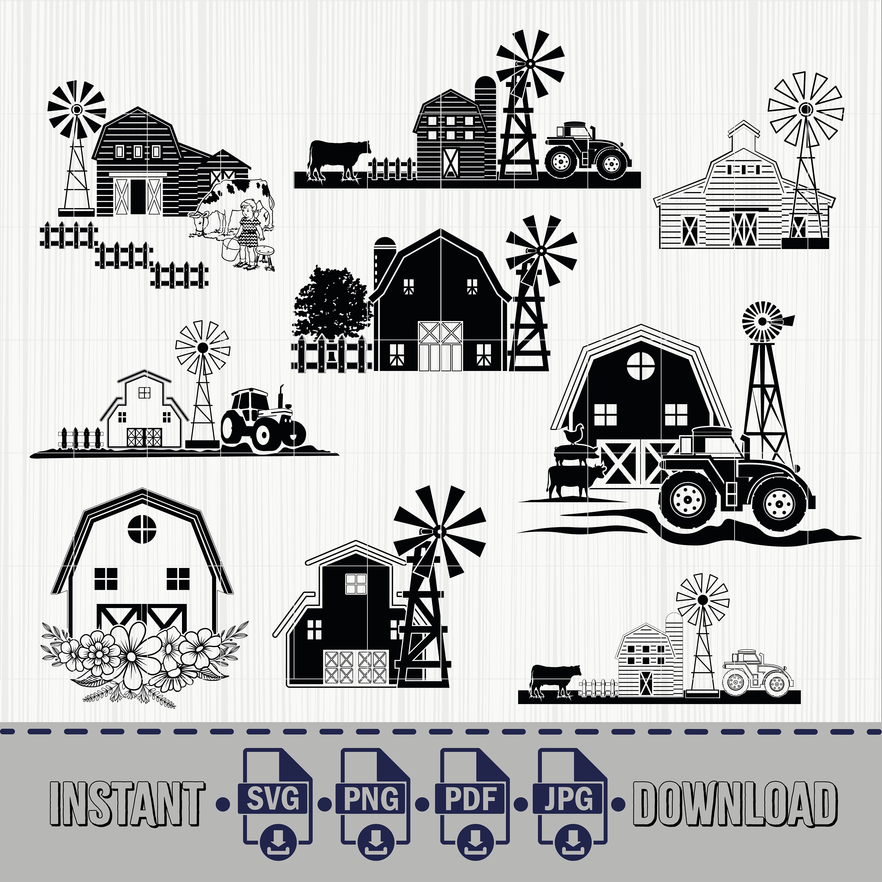 Floral Barn SVG File, Barn With Flowers Svg, Farmhouse Svg File, Farm ...