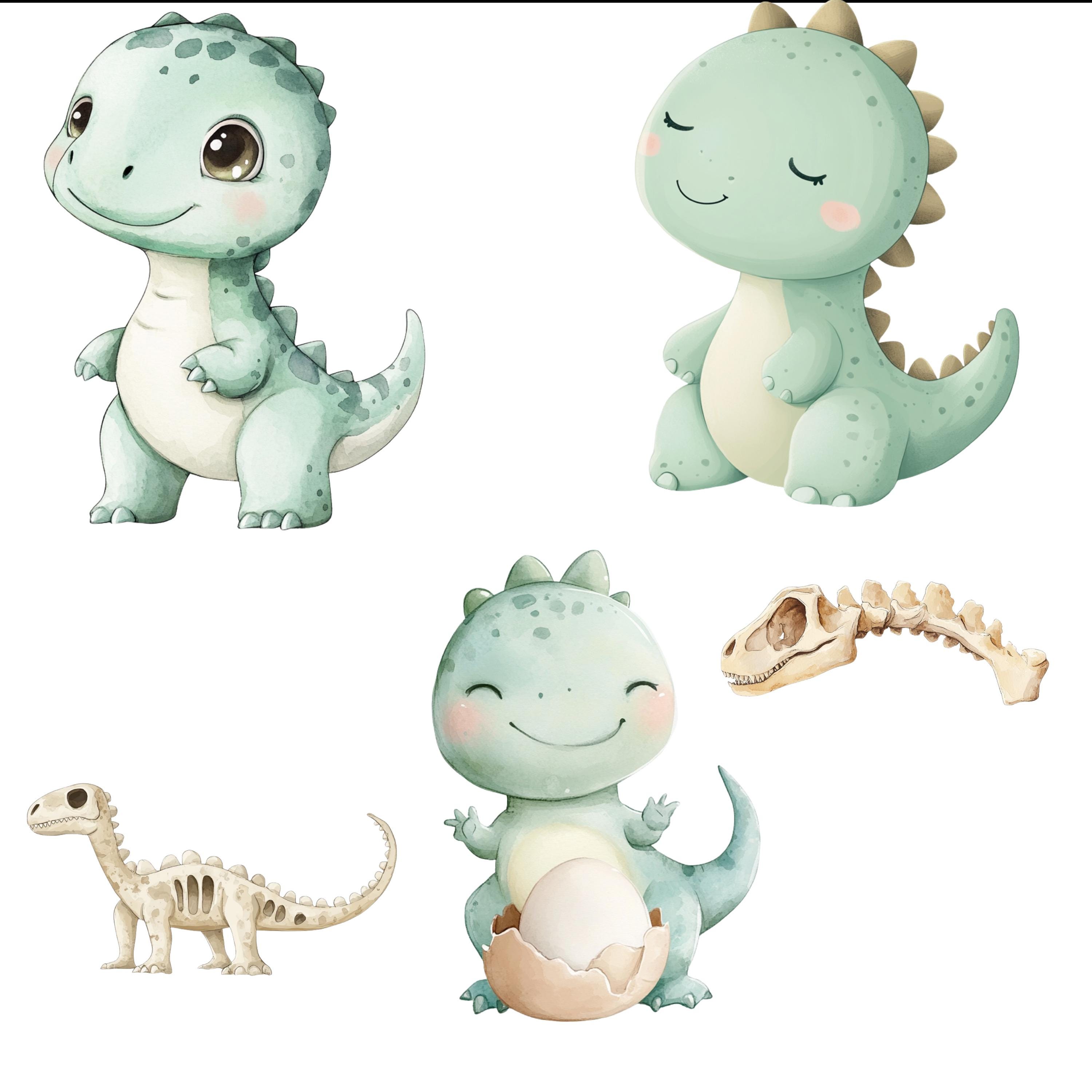 Watercolor Dinosaur Clipart Set, Baby Dino PNG Bundle (72 Files) - Etsy
