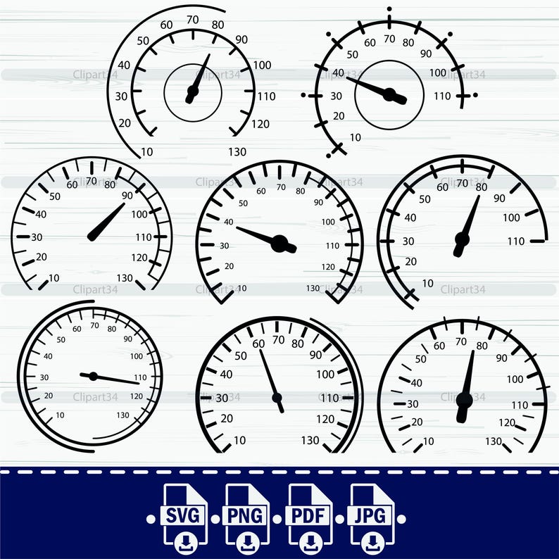 8 Car Speedometer, Speedometer SVG, Speedometer Clipart, Racing Svg ...