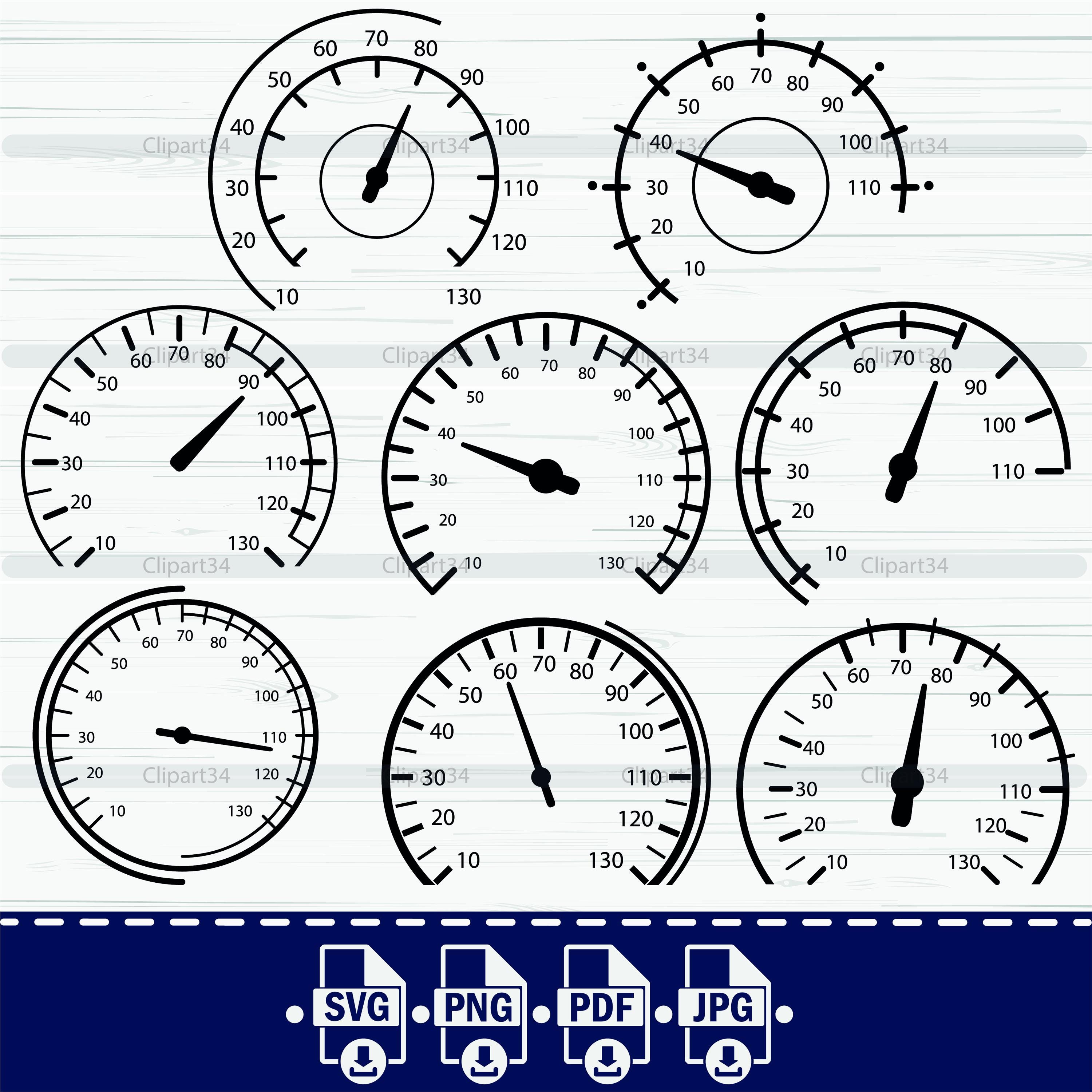 8 Car Speedometer, Speedometer SVG, Speedometer Clipart, Racing Svg ...