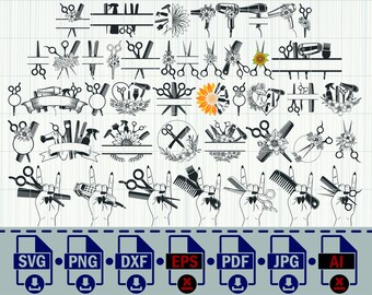 Hairdresser SVG File Hair Salon Svg Floral Hairdresser Tools - Etsy