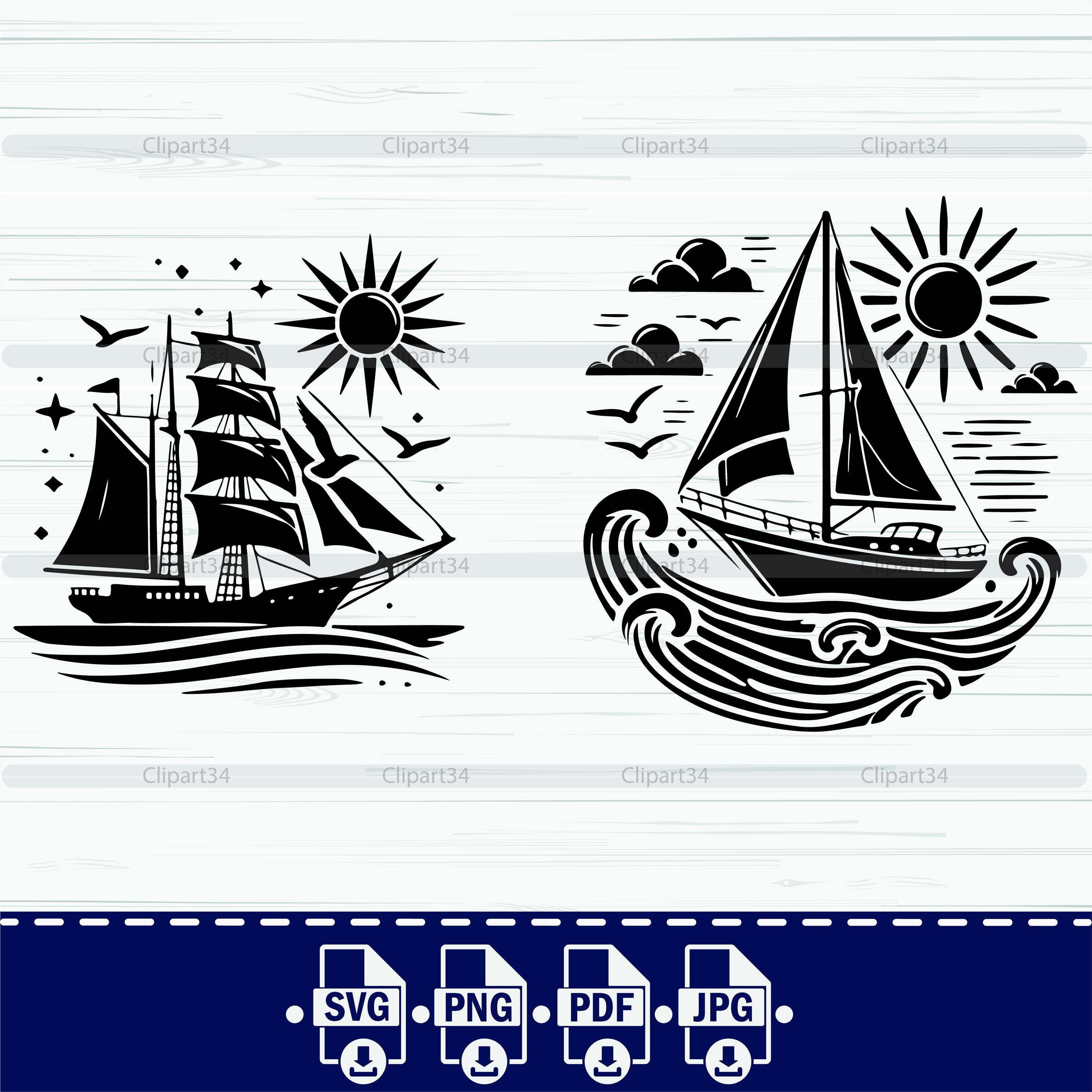 Sailboat SVG, Sailboat PNG Bundle, Sailboat Clipart, Sailboat SVG Cut ...