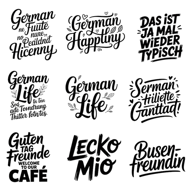 German Proverbs Clipart Bundle, Funny German Sayings (digital Download ...