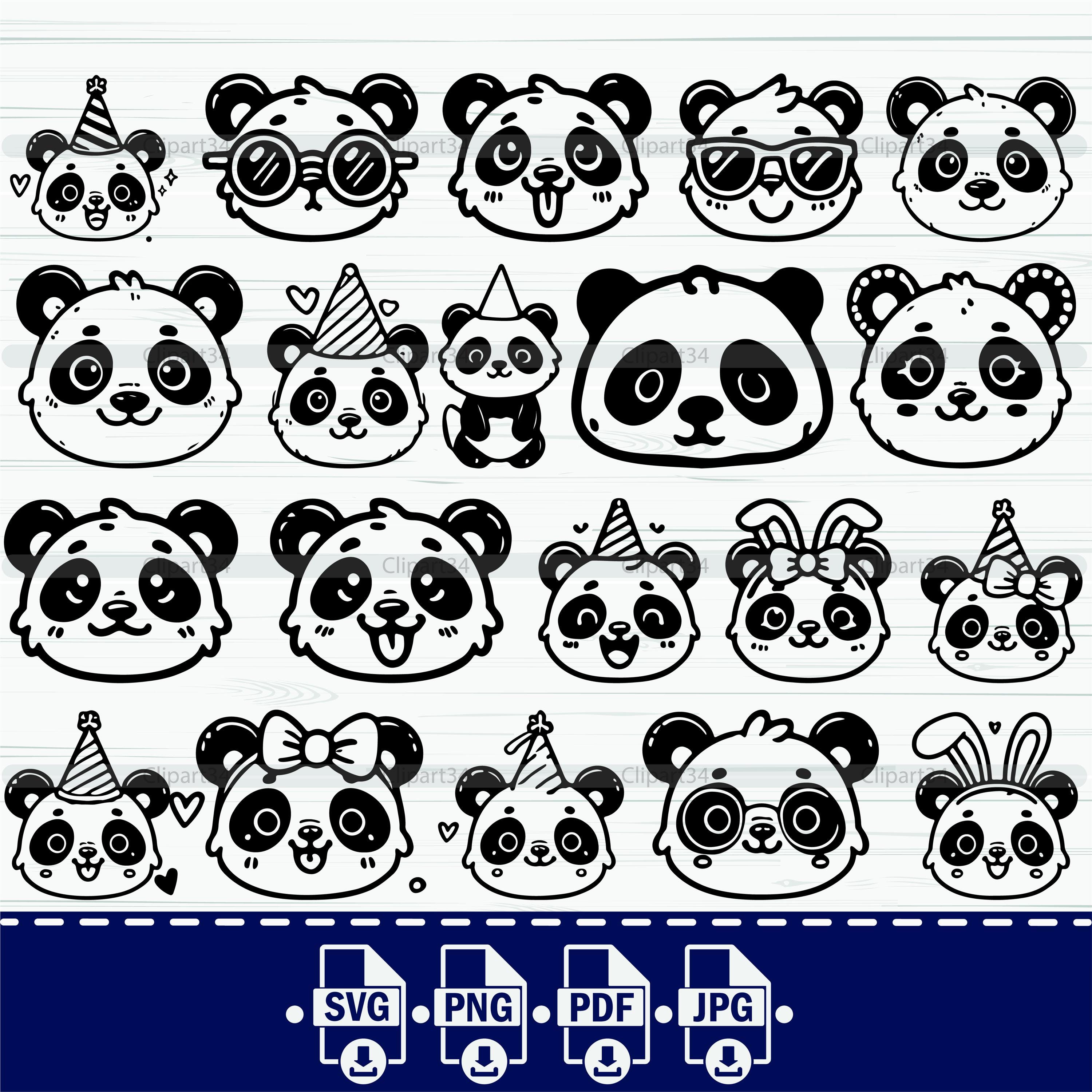 Panda SVG Bundle, Panda PNG Bundle, Panda Clipart, Panda SVG Cut Files ...