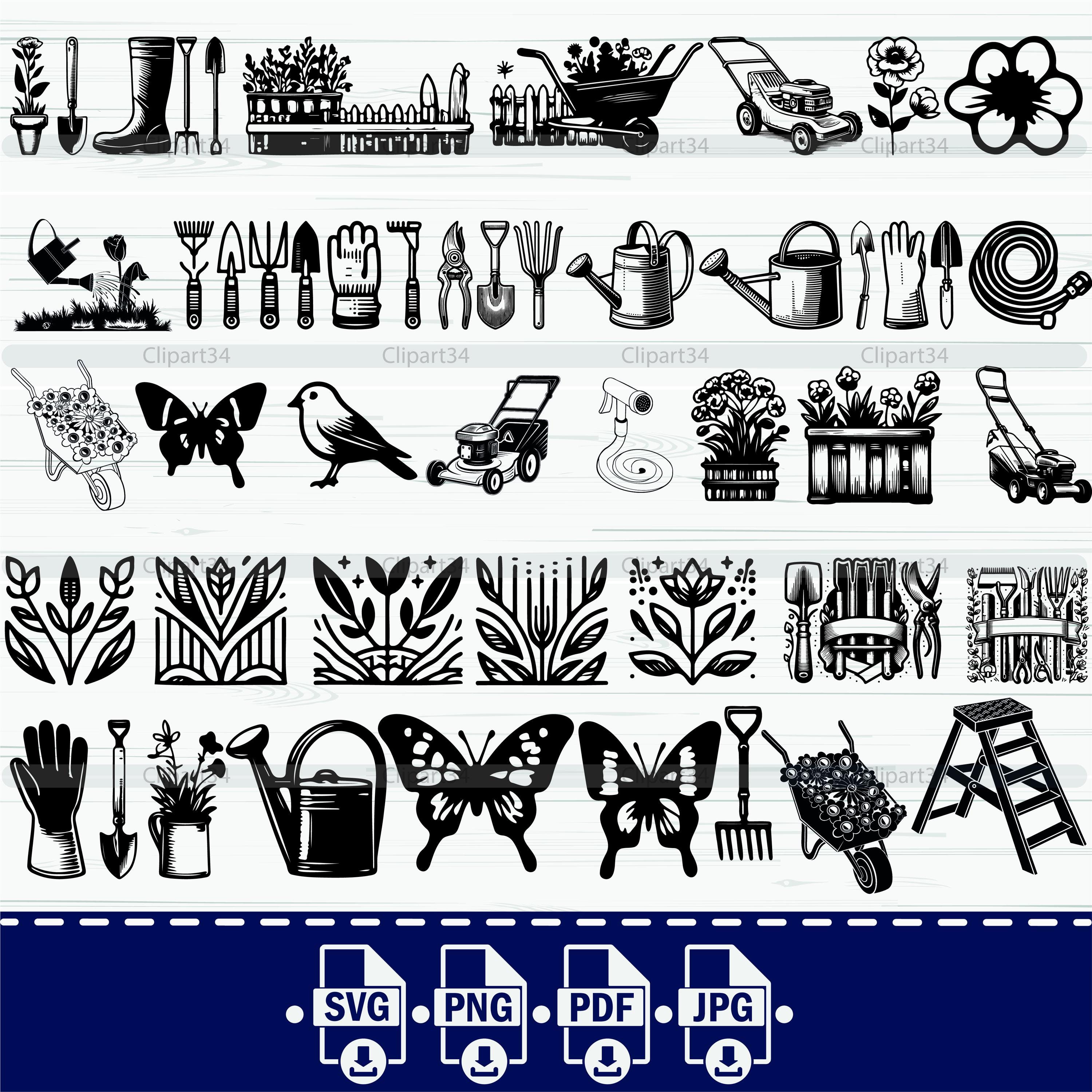 Garden Tools SVG Bundle, Gardening Tools SVG, Tools SVG, Gardening ...