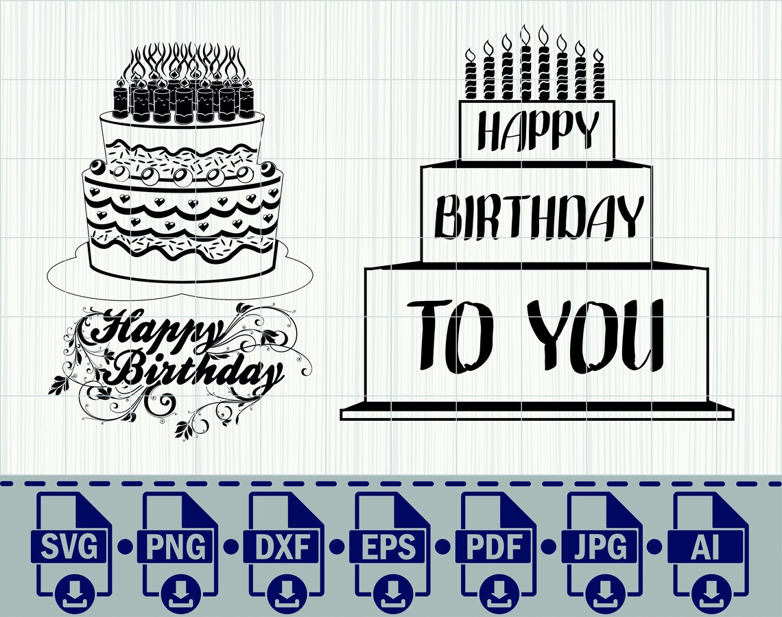 Birthday Cake SVG, Happy Birthday Svg Cut File, Birthday Party Svg ...