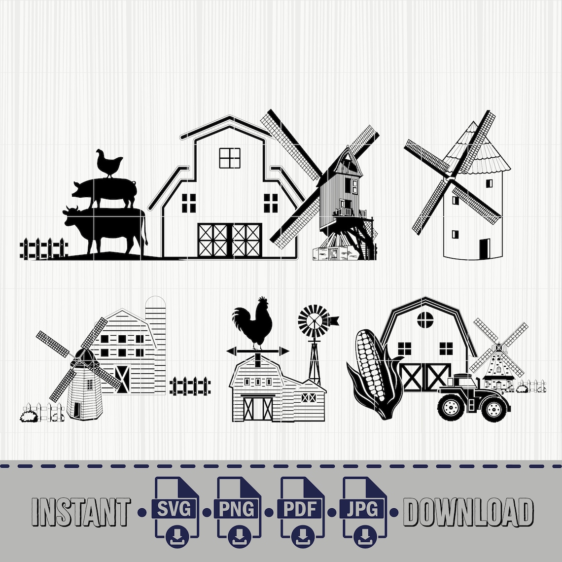 Windmill Svg, Wind Mill Svg, Farmhouse Svg, Farm Animal, Dutch Windmill ...