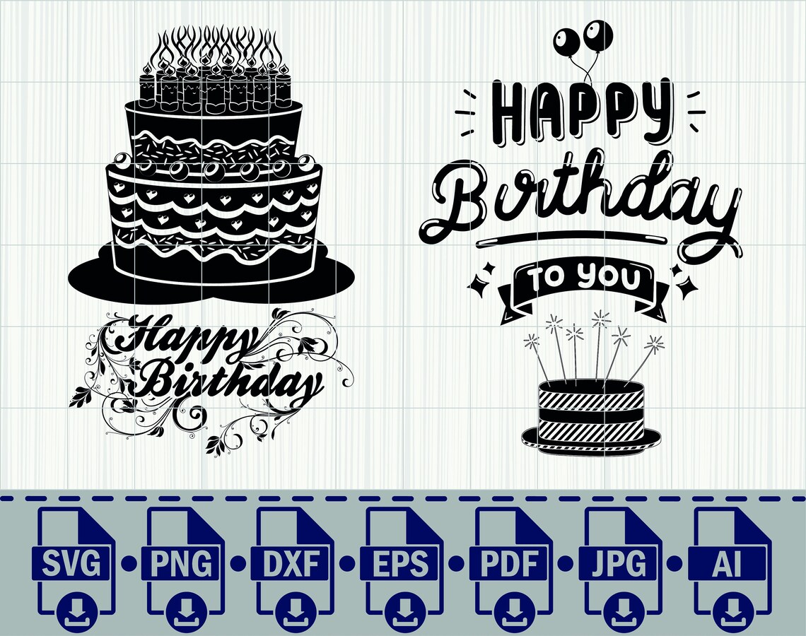 Birthday Cake SVG, Happy Birthday Svg Cut File, Birthday Party Svg ...
