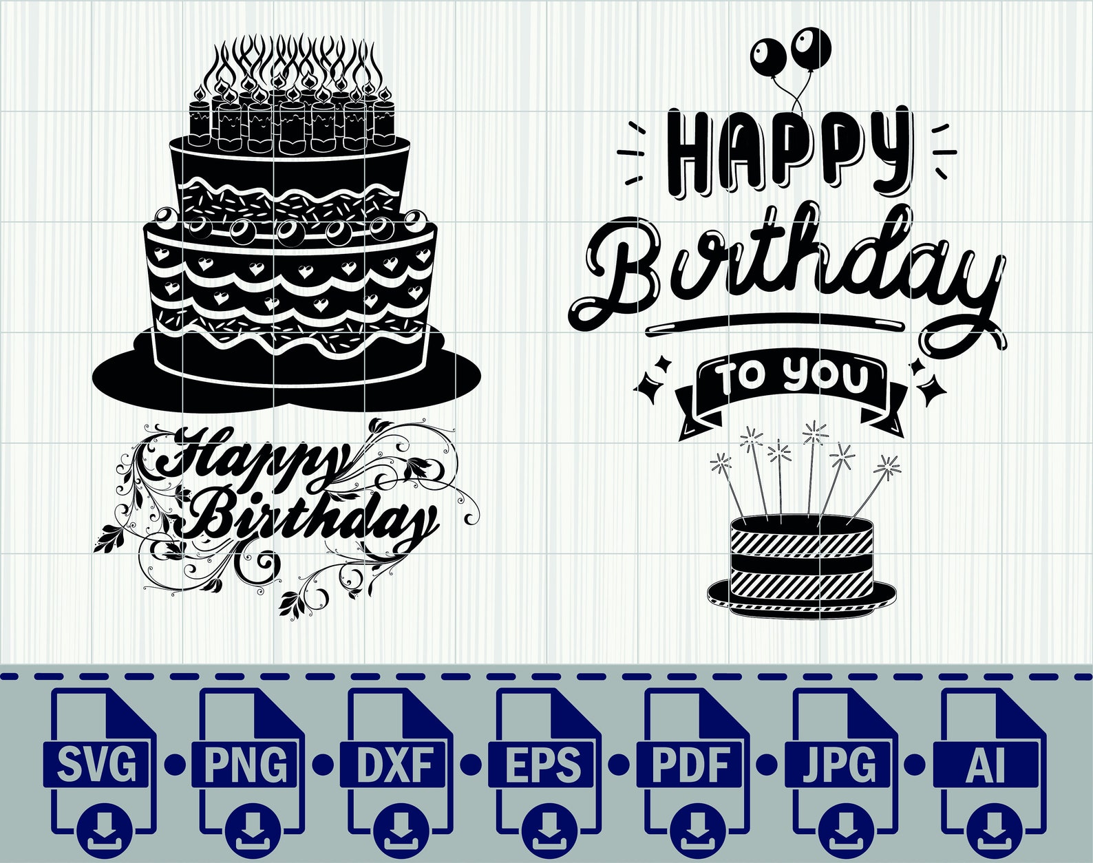 Birthday Cake SVG, Happy Birthday Svg Cut File, Birthday Party Svg ...