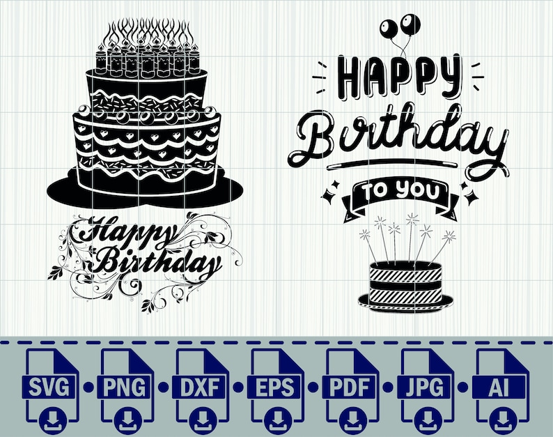 Birthday Cake SVG, Happy Birthday Svg Cut File, Birthday Party Svg ...