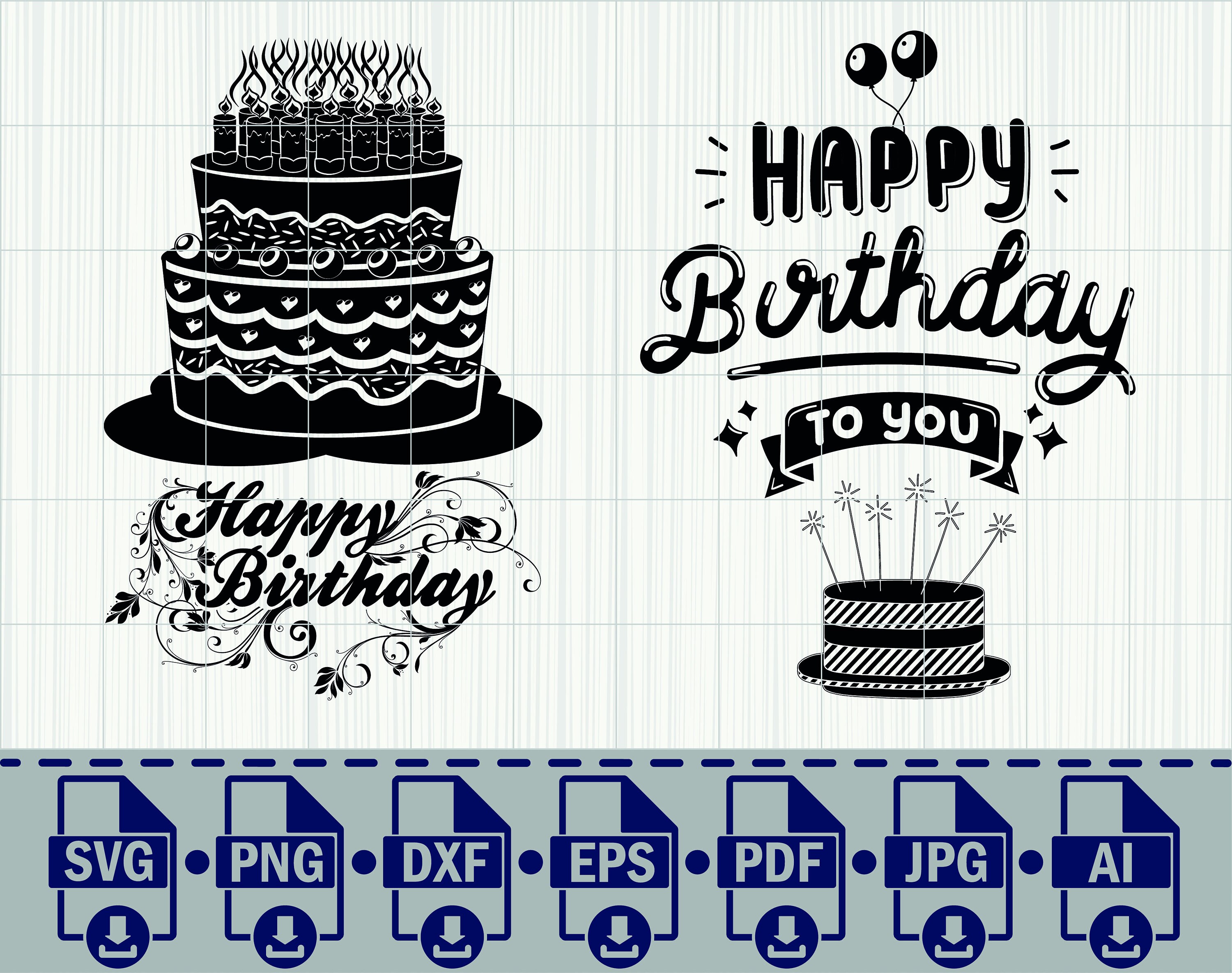 Birthday Cake SVG, Happy Birthday Svg Cut File, Birthday Party Svg ...