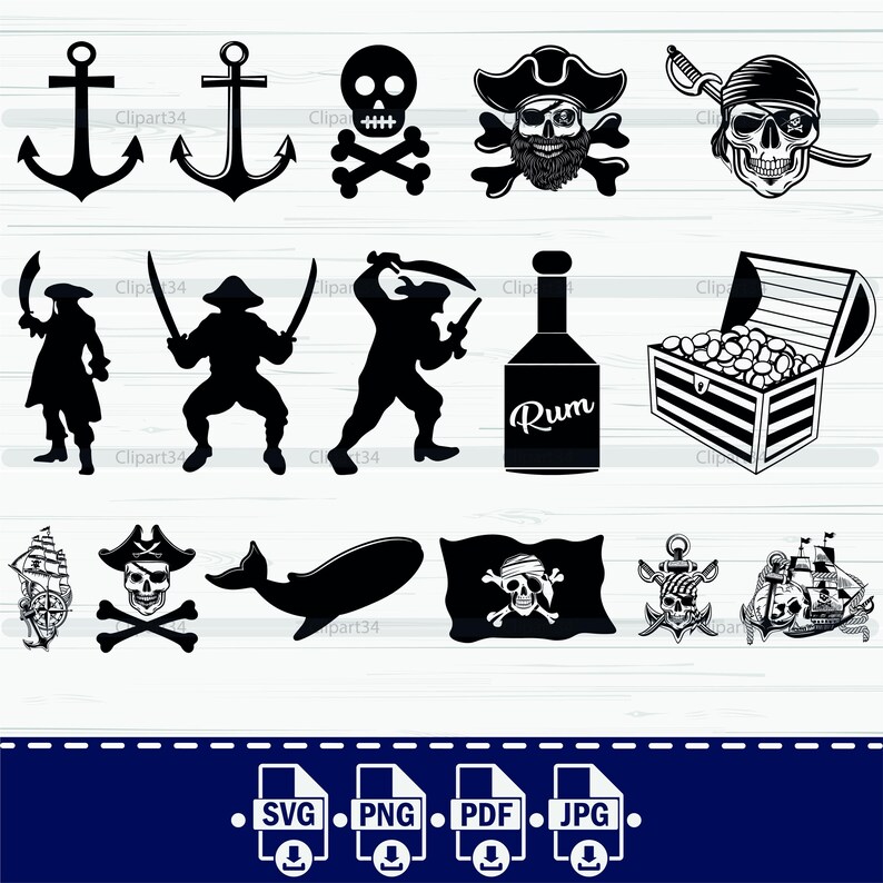 Pirate SVG, Pirate SVG Bundle , Pirate Cut Files , Pirate Silhouette ...