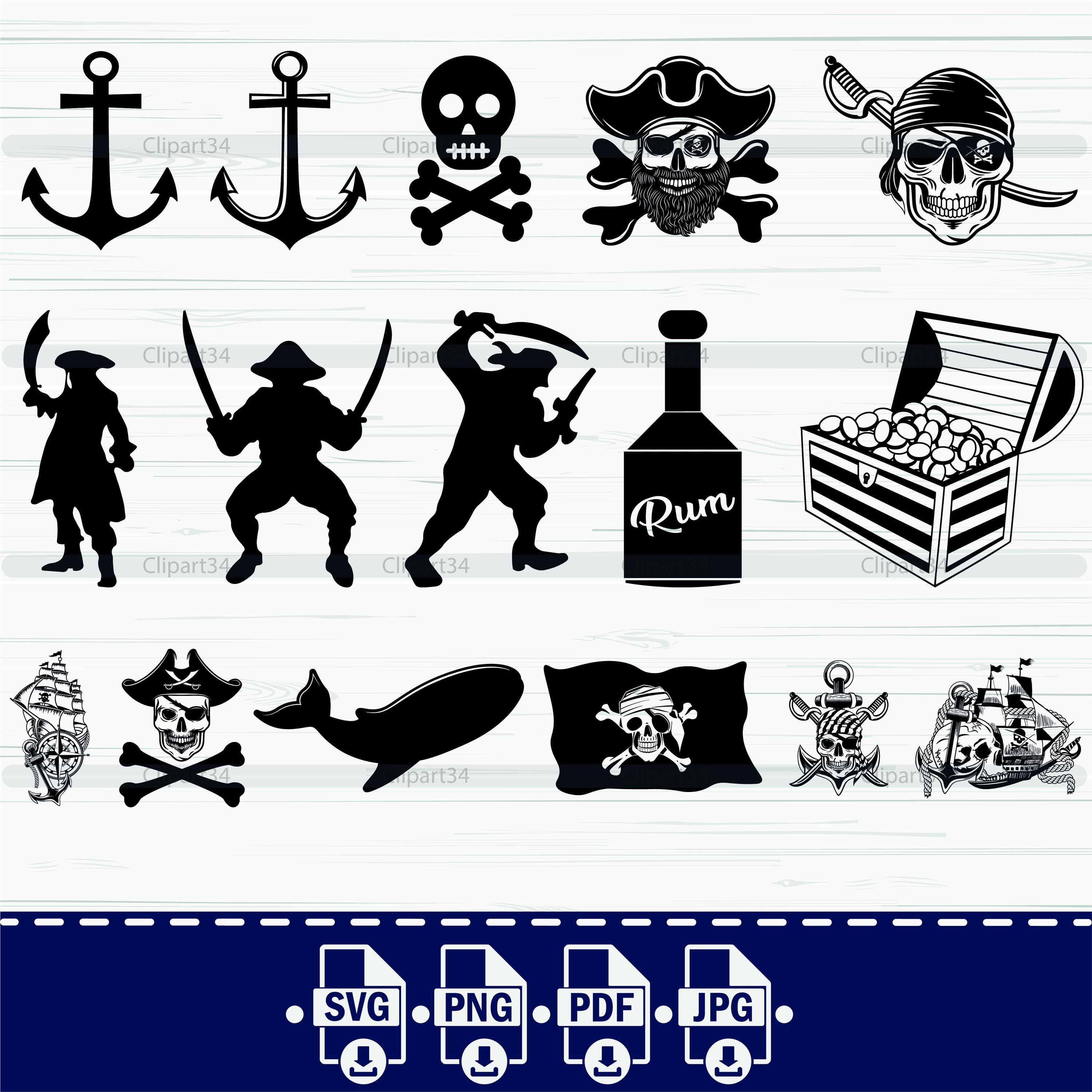 Pirate SVG, Pirate SVG Bundle , Pirate Cut Files , Pirate Silhouette ...