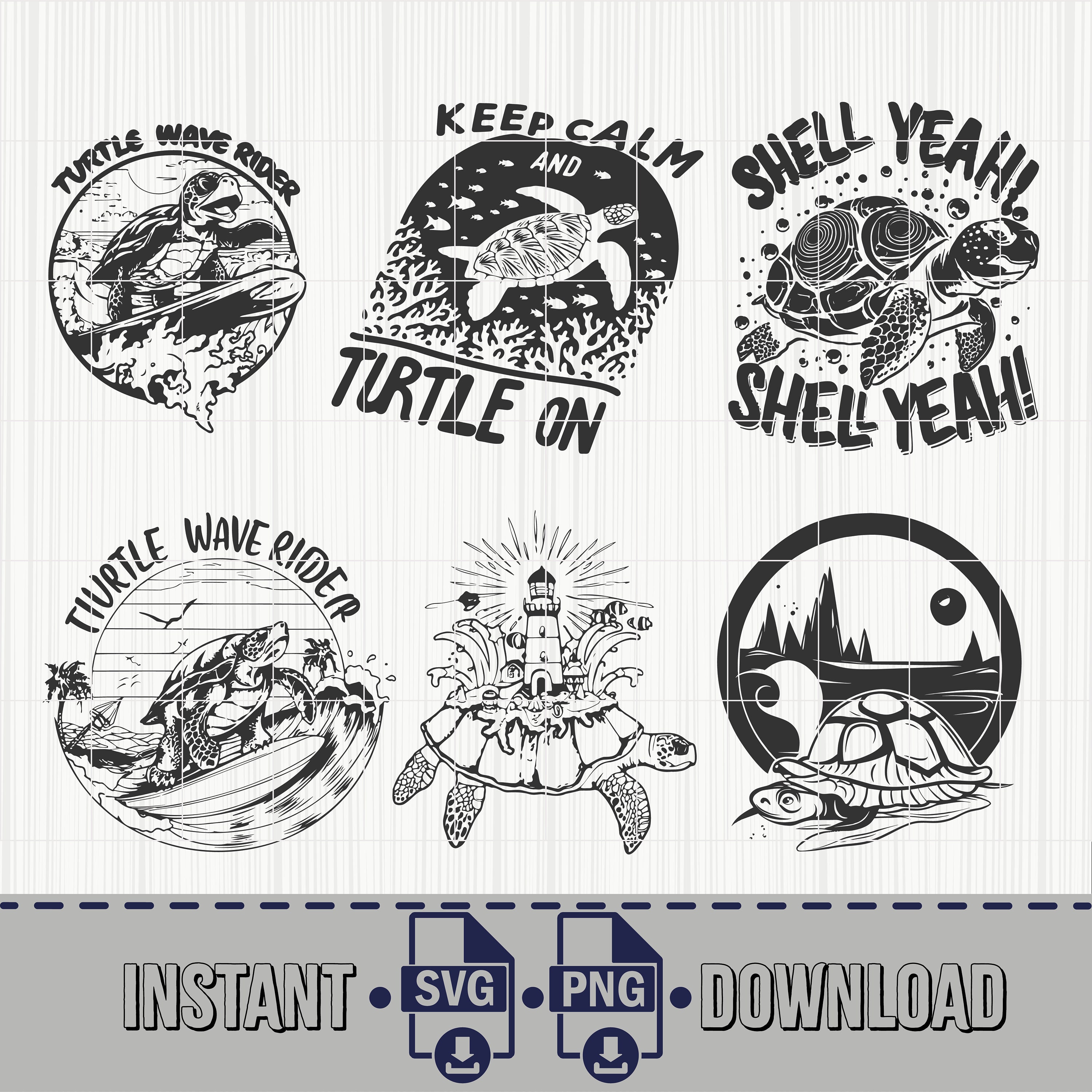 Turtle Svg Cut File for Cricut, Sea Turtle Clipart, Turtle Vector ...