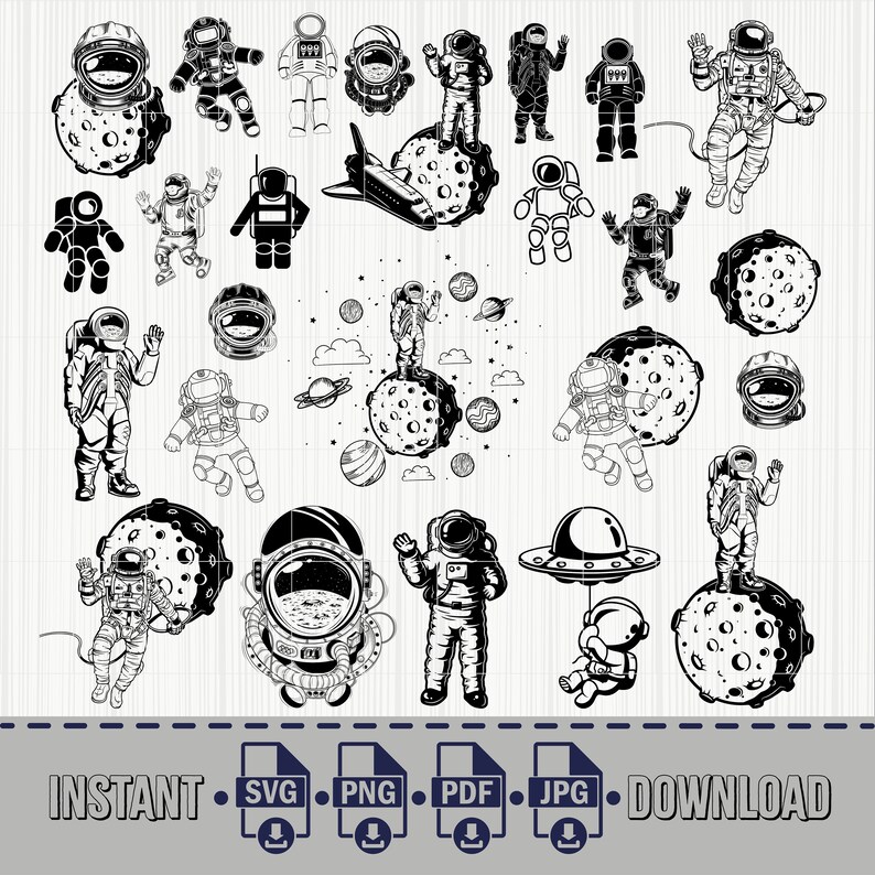 Astronaut Svg Cut File, Space Svg, Astronaut Png, Skateboard Svg ...