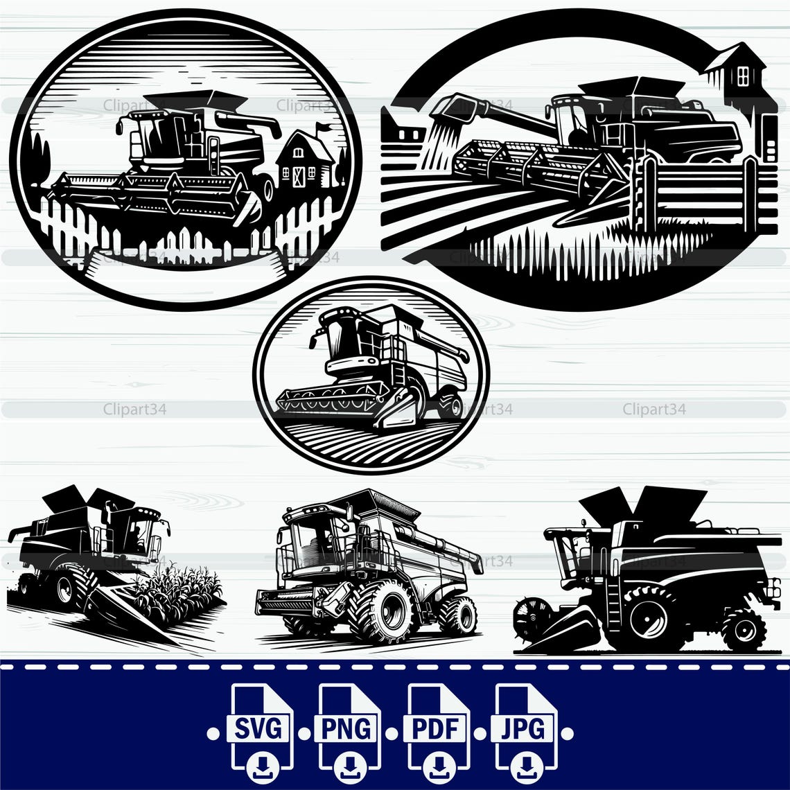 Combine Harvester Svg, Harvester Svg, Combine Svg, Heavy Equipment Svg ...