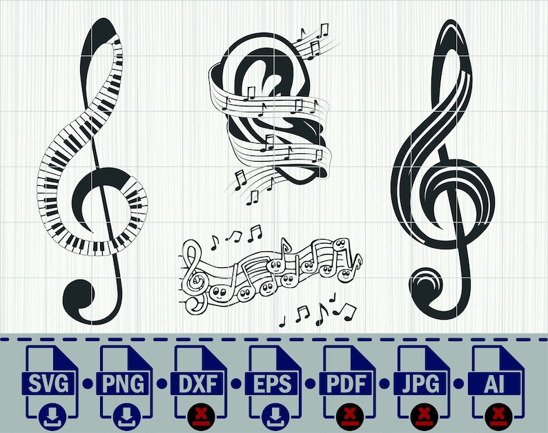 Music Notes SVG Musical Notes Clipart Music Lover Svg Files for Cricut ...