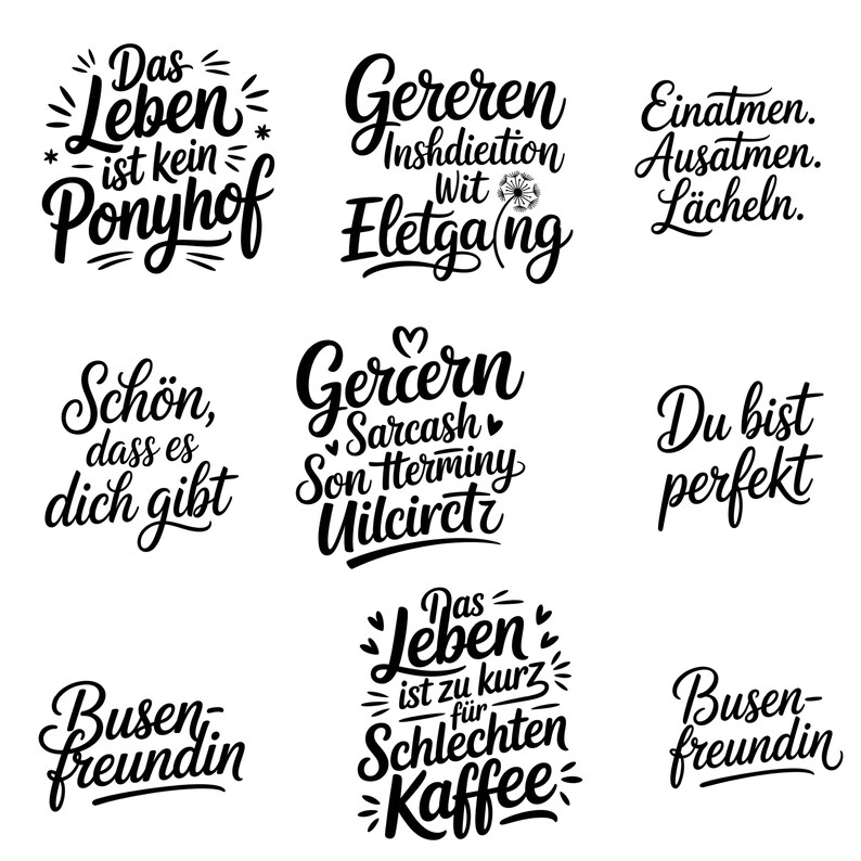 German Proverbs Clipart Bundle, Funny German Sayings (digital Download ...