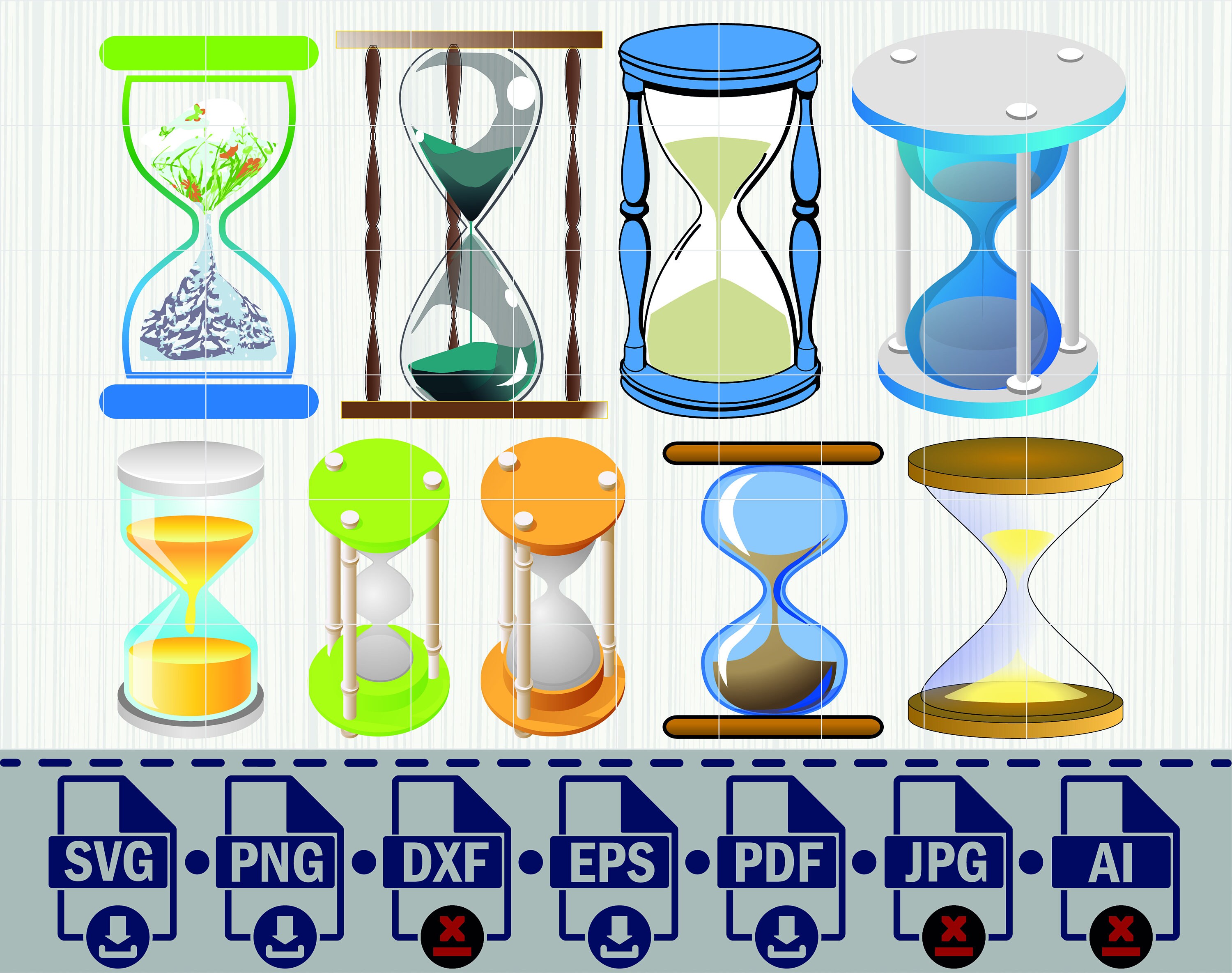 Hourglass Svg Bundle, Flower Hourglass SVG, Mystical Hourglass Svg ...