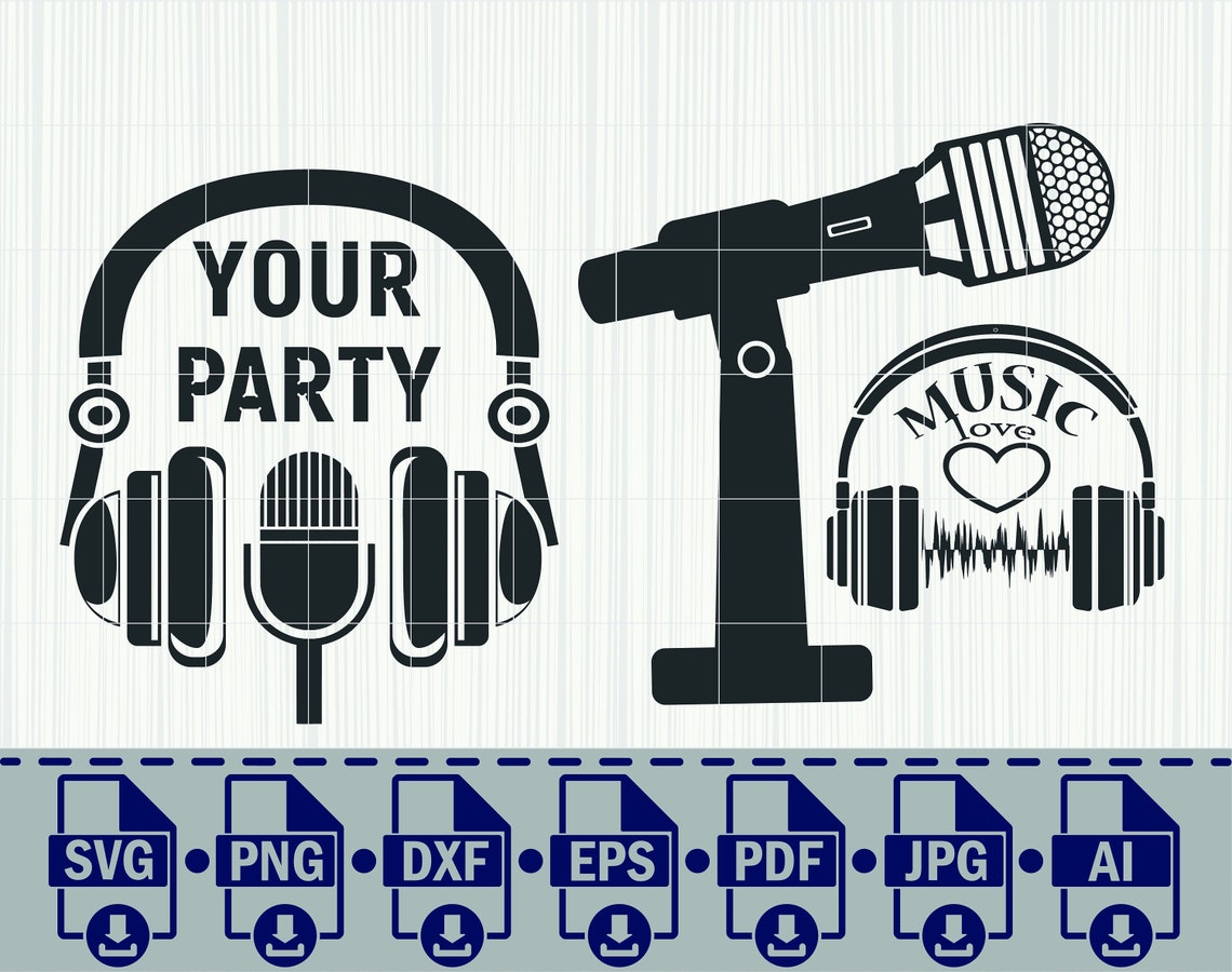 Microphone Svg File, Music Svg, Microphone Cut File, Microphone Clipart ...