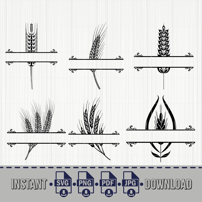 Wheat SVG Cut File, Grain Cricut, Wheat Silhouette, Grains SVG, Wheat ...